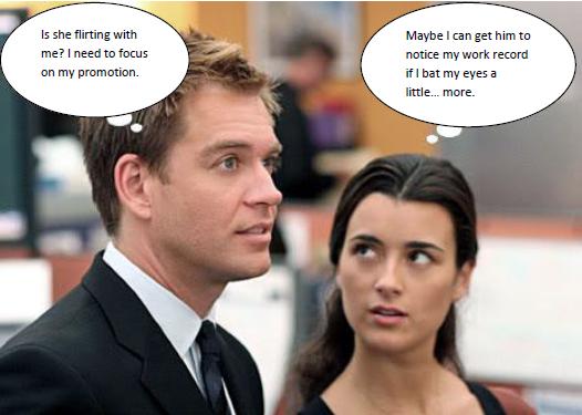 Work Flirt Meme Flirting, Laughing And Talking Business People At
